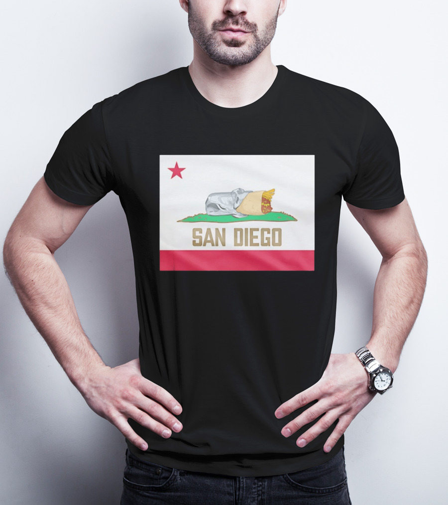 San Diego Padres Burrito California Flag T-Shirt