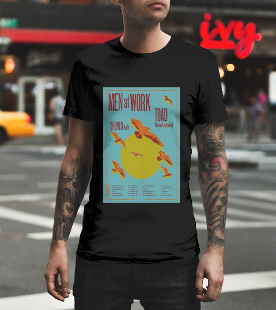 Men At Work Shonen Knife Toad The Wet Sprocket Summer Tour 2026 Dates And Locations T-Shirt