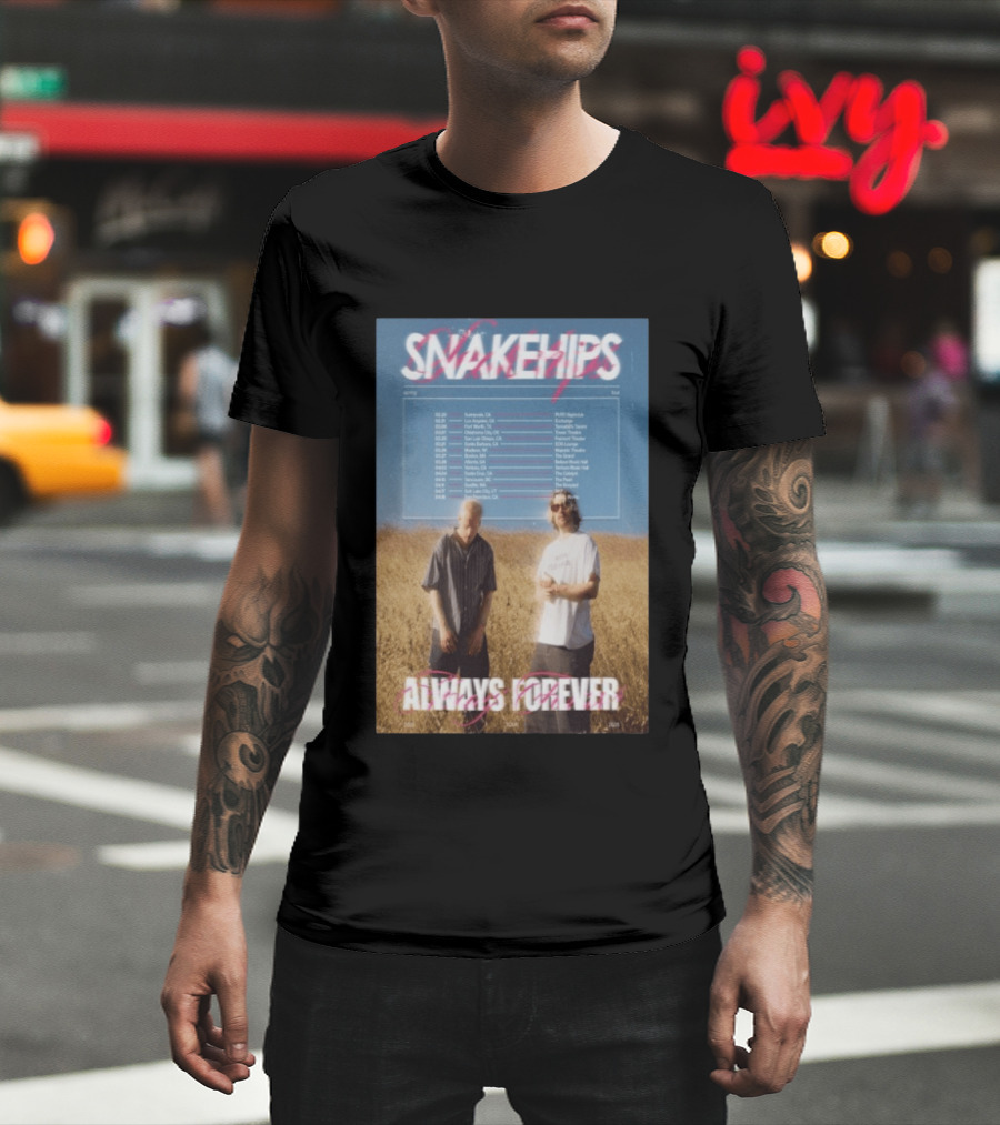 Snakehips Always Forever Spring Tour 2026 Dates With Concert Locations And Band Members T-Shirt