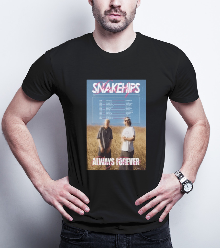 Snakehips Always Forever Spring Tour 2026 Dates With Concert Locations And Band Members T-Shirt