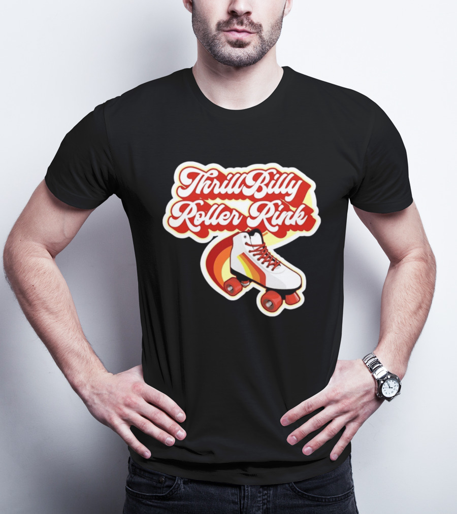 Thrill Billy Roller Rink Vintage Skate White Red Yellow T-Shirt