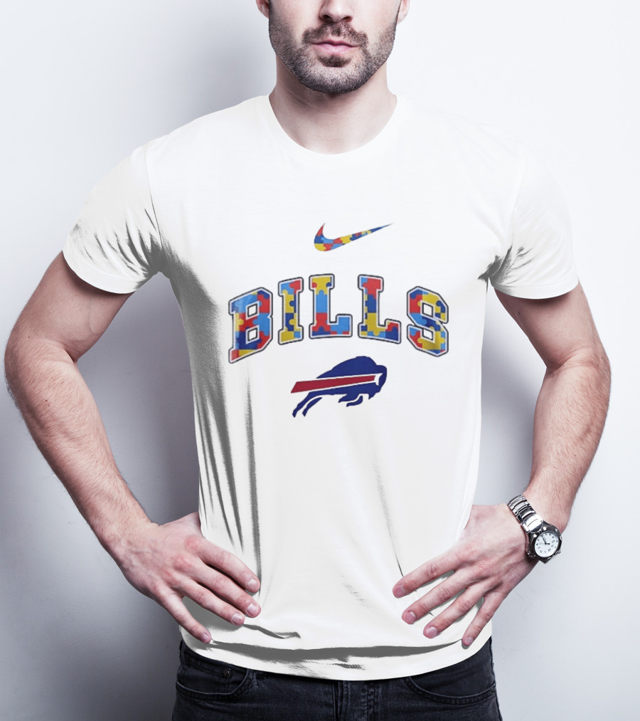 Buffalo Bills Puzzle Pattern Autism Awareness Accept Understand Love T-Shirt
