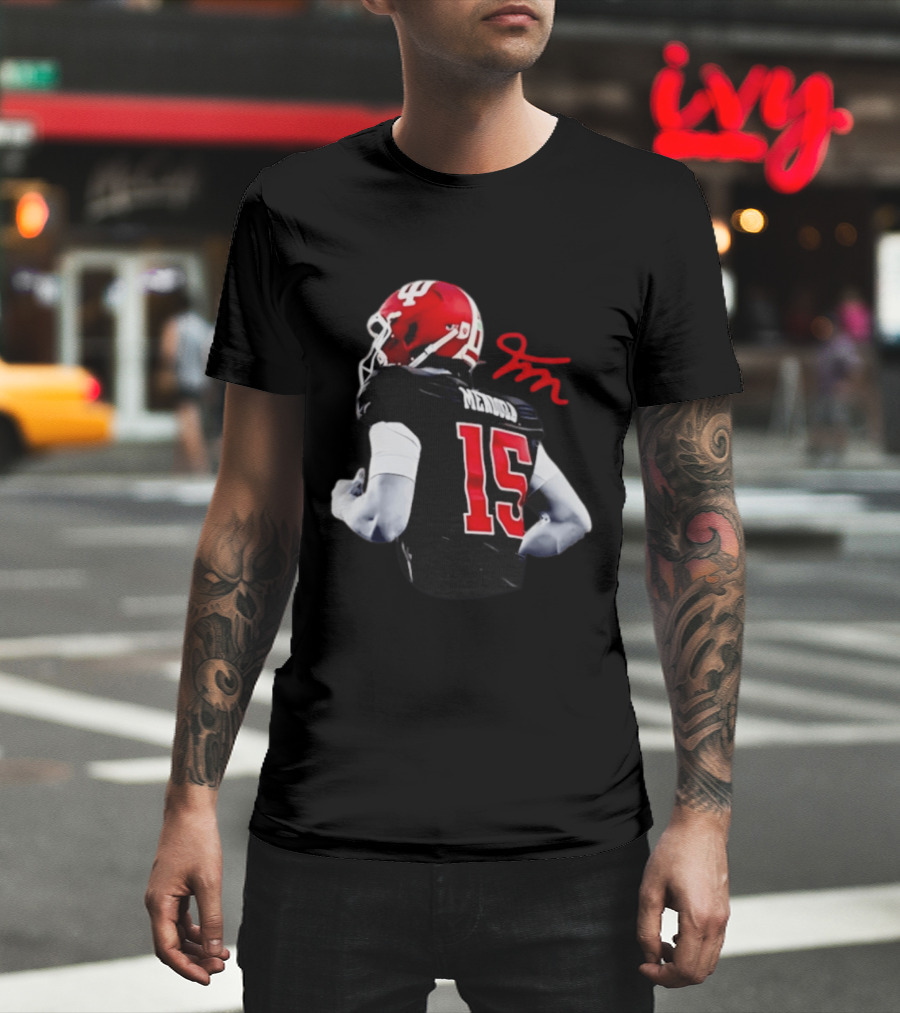 Indiana Hoosiers Fernando Mendoza Number 15 Football T-Shirt