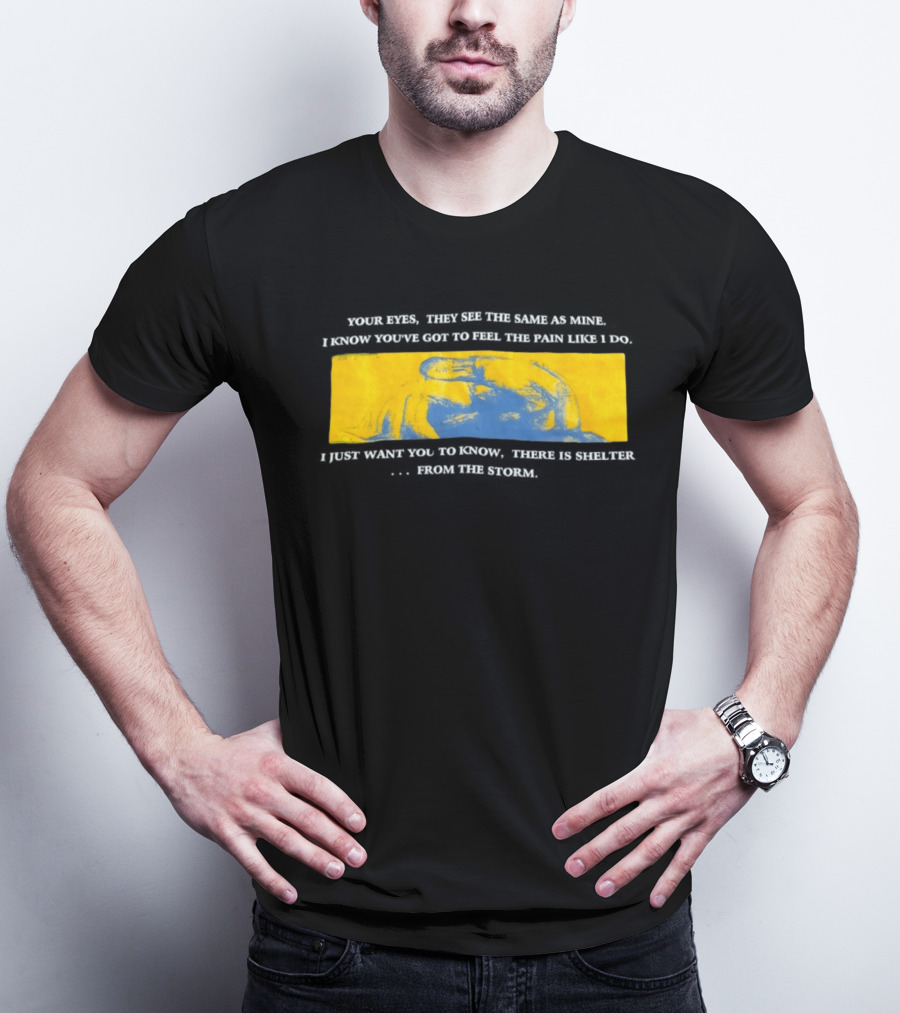 Your Eyes They See The Same As Mine Abstract Yellow Blue Vision T-Shirt