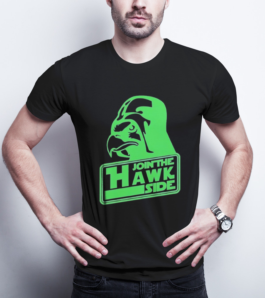 Join The Hawk Side Classic Iconic Green Hawk Face T-Shirt
