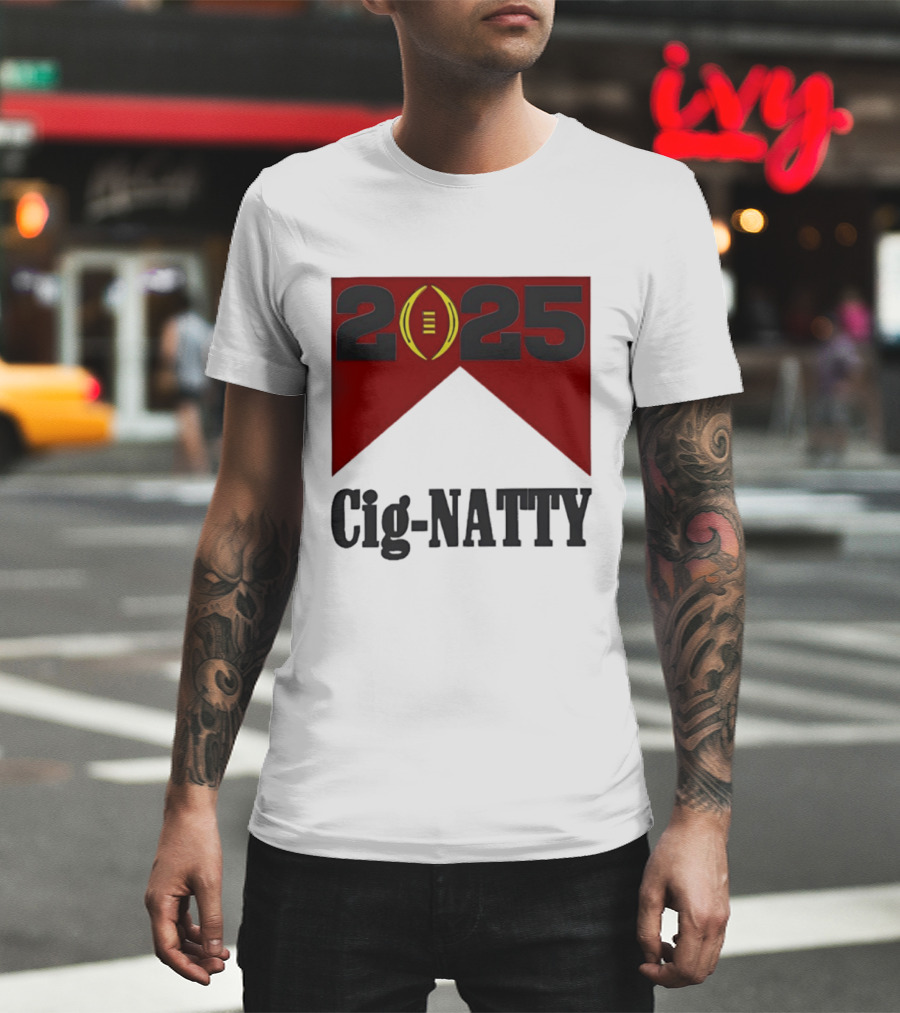 Indiana Hoosiers 2025 Cig Natty Football Banner T-Shirt