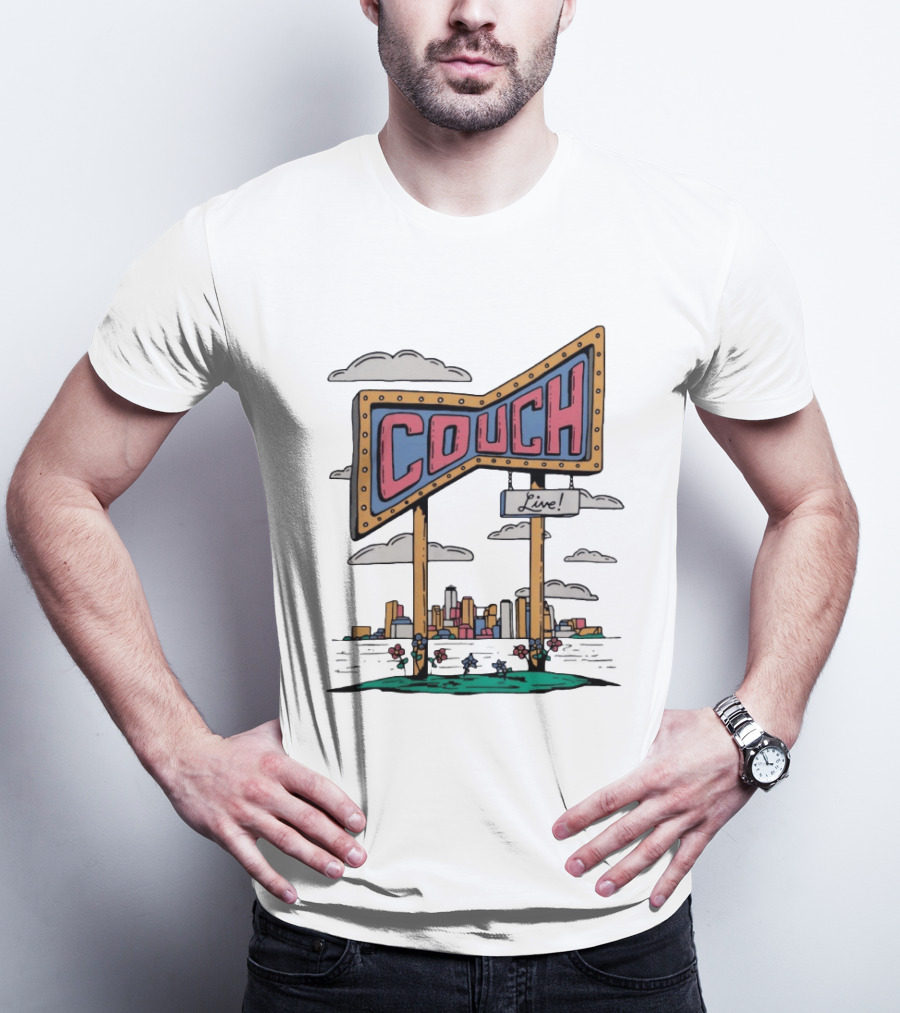 Couch Live Sign City Skyline T-Shirt