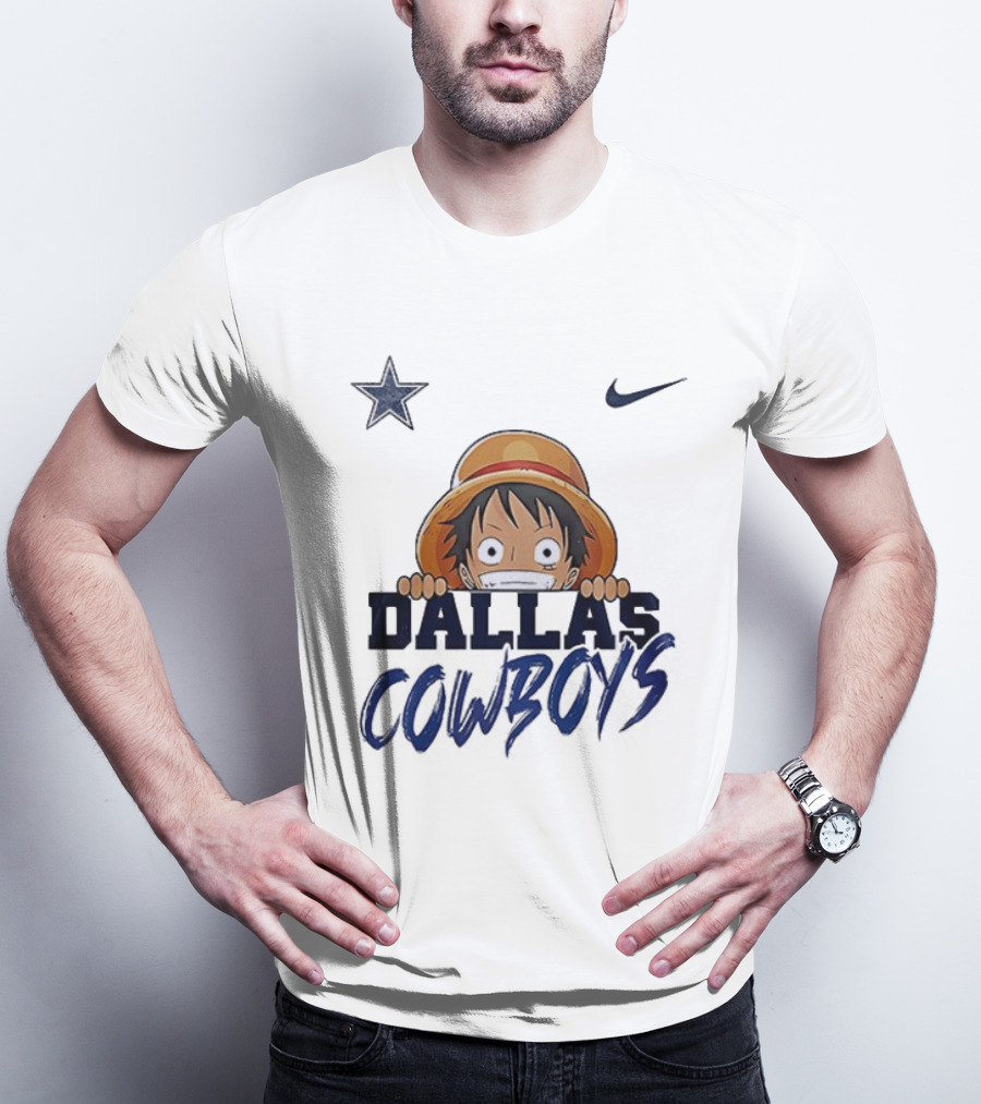 Dallas Cowboys One Piece Monkey D Luffy Nike Collaboration T-Shirt