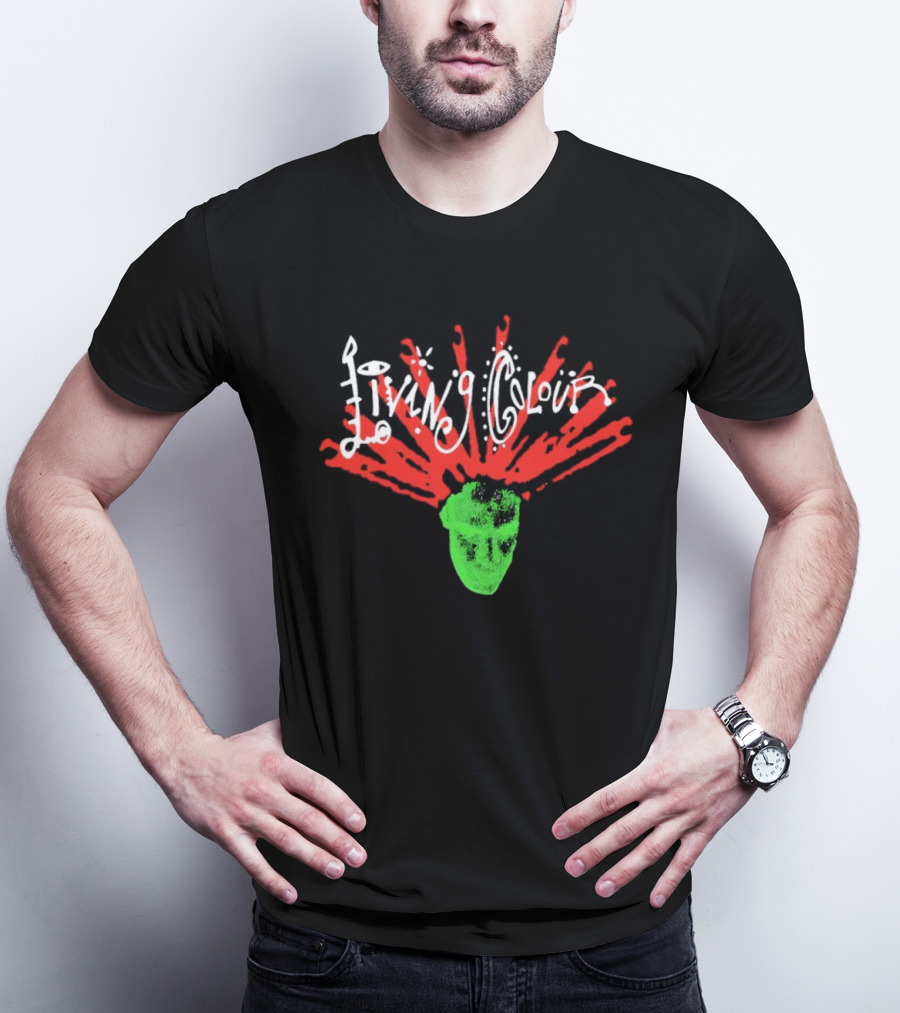Living Colour Ray Head Simple Explosive Green T-Shirt