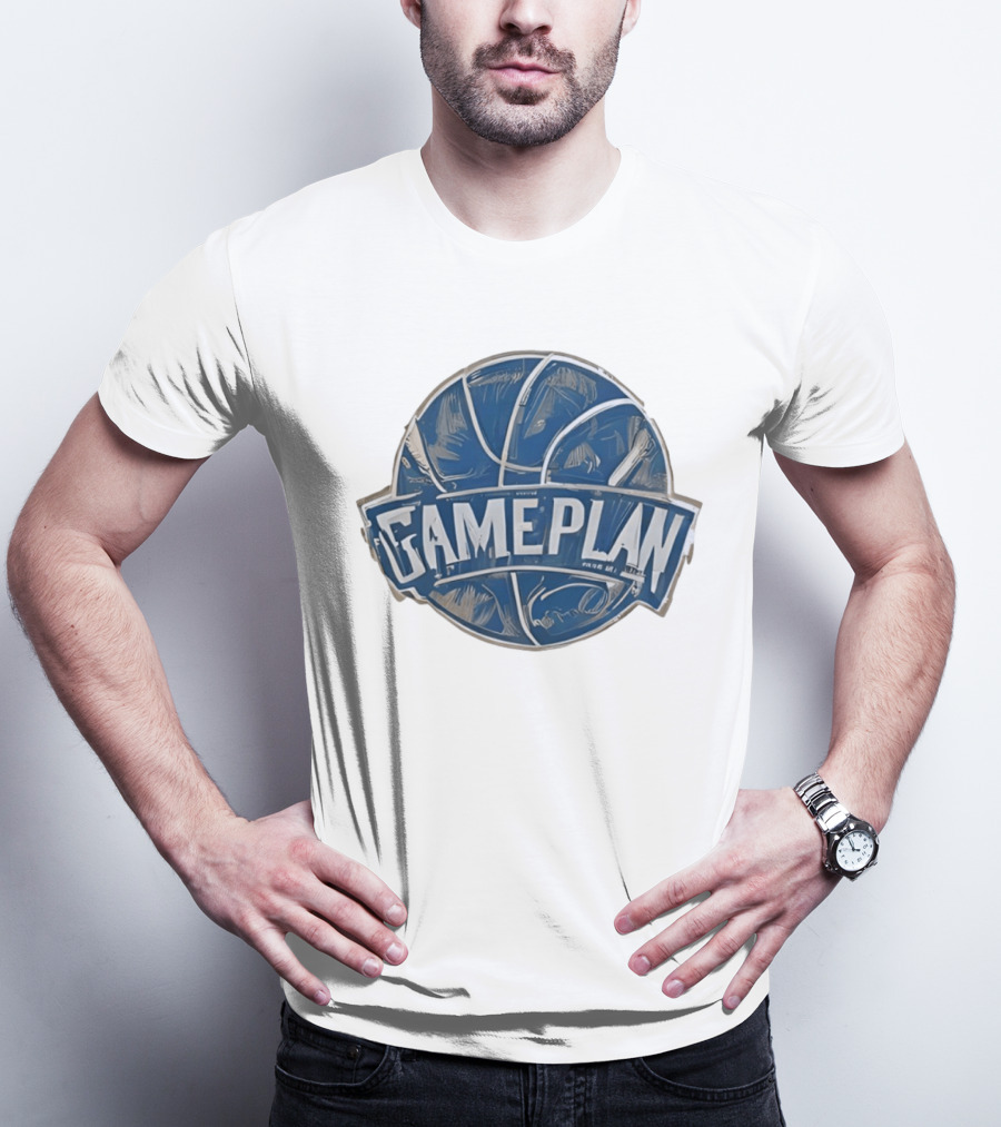 Gameplan Basketball Painting Blue Basketball T-Shirt