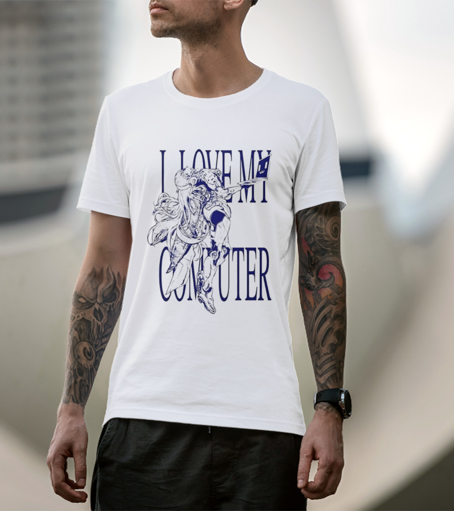 I Love My Computer Anime Character Technology T-Shirt