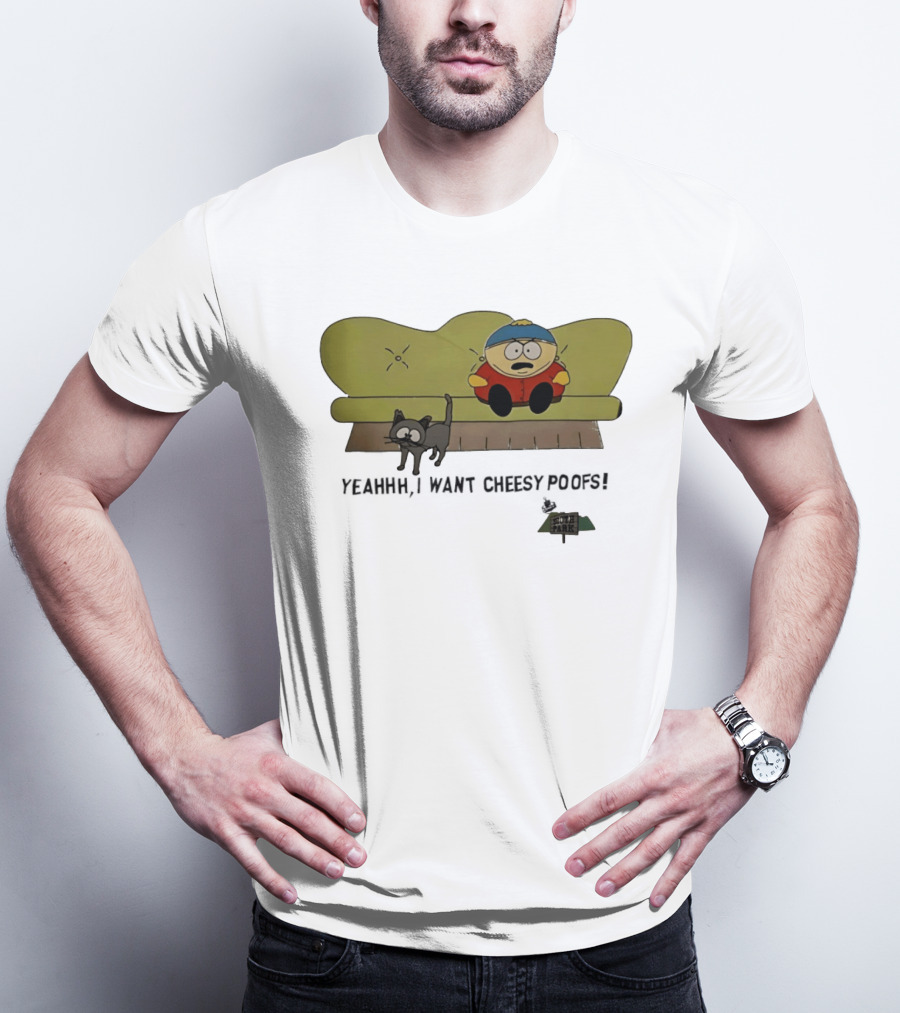South Park Yeahhh I Want Cheesy Poofs Couch Cat Cartman T-Shirt