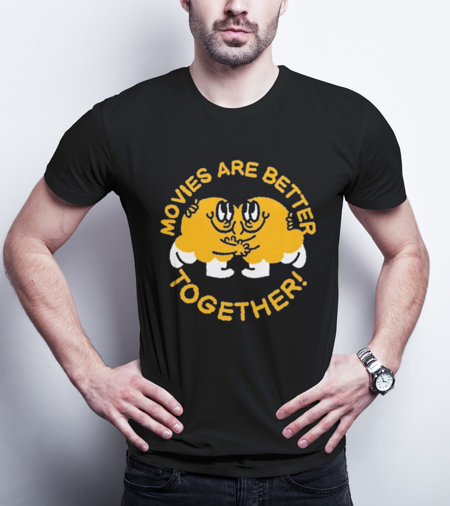 Movies Are Better Together Cartoon Characters Hugging T-Shirt