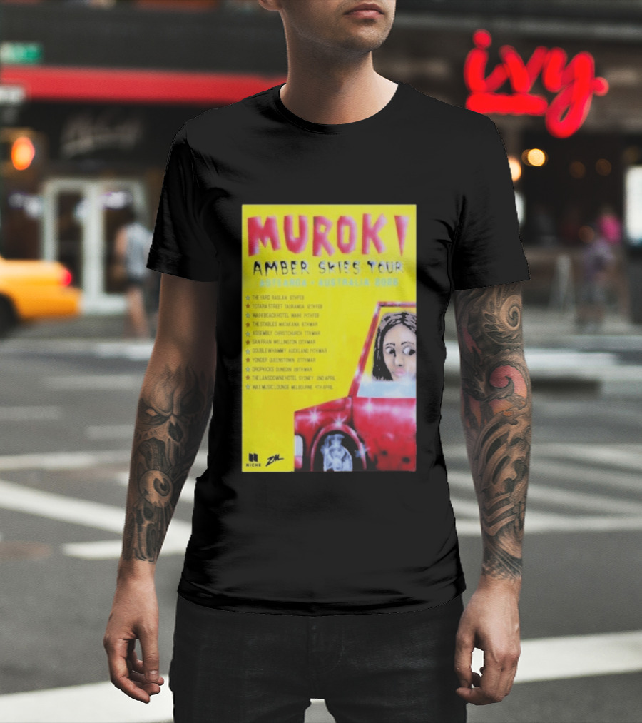 Muroki Amber Skies Tour Aotearoa Australia 2026 T-Shirt