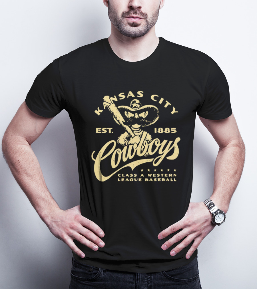 Kansas City Cowboys Class A Western League Baseball Est 1885 T-Shirt