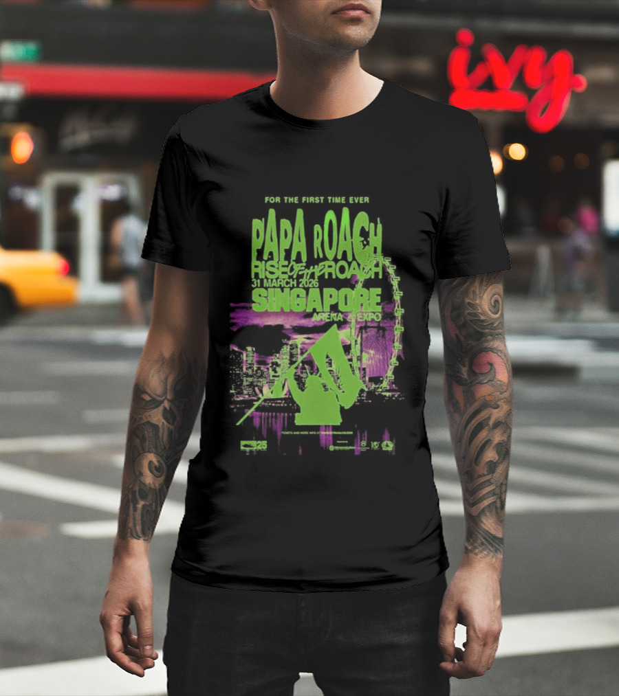 Papa Roach March 31 2026 Singapore T-Shirt
