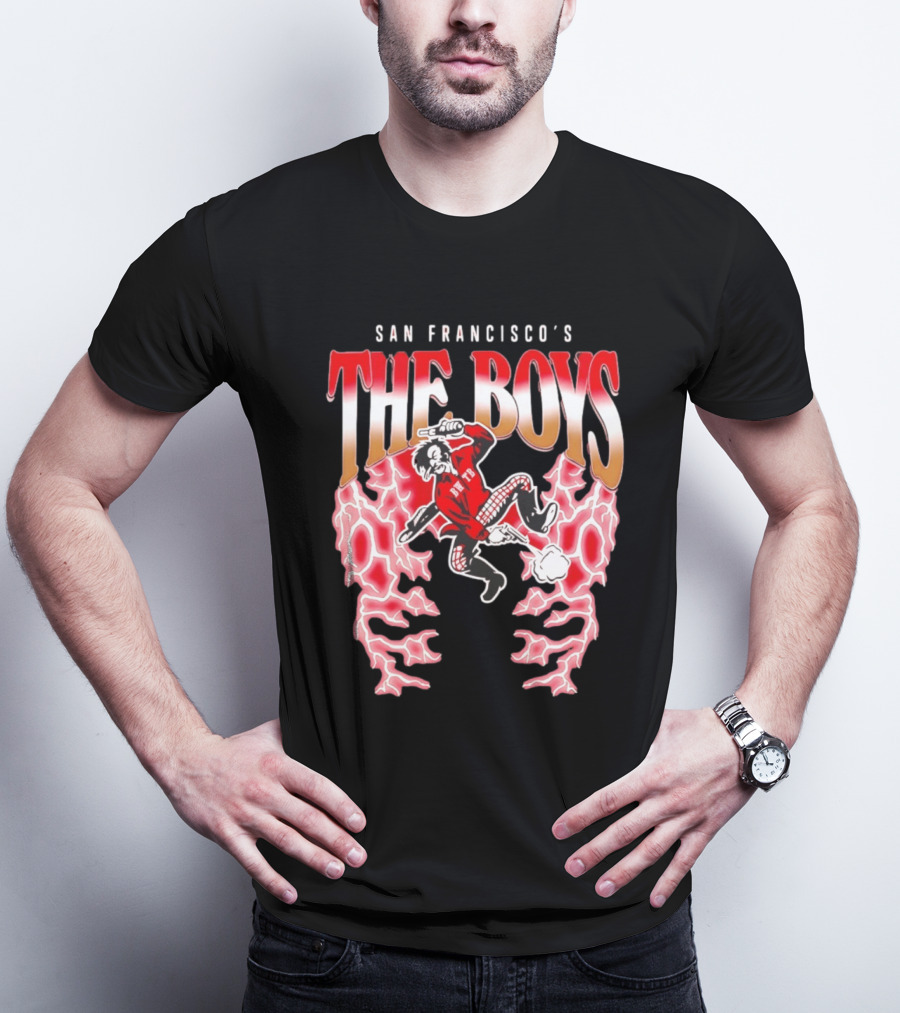 San Francisco's The Boys Vintage Cartoon Style Electric Burst T-Shirt