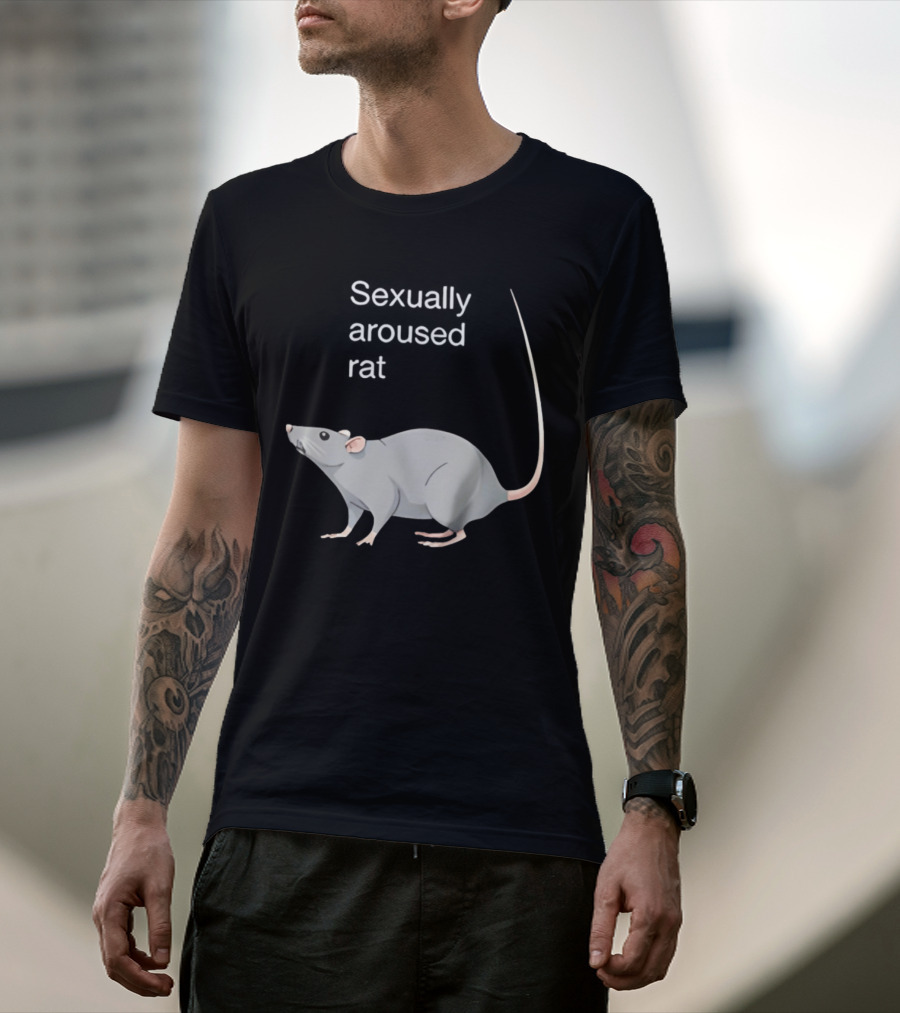 Sexually Aroused Rat Vintage Meme Humor T-Shirt