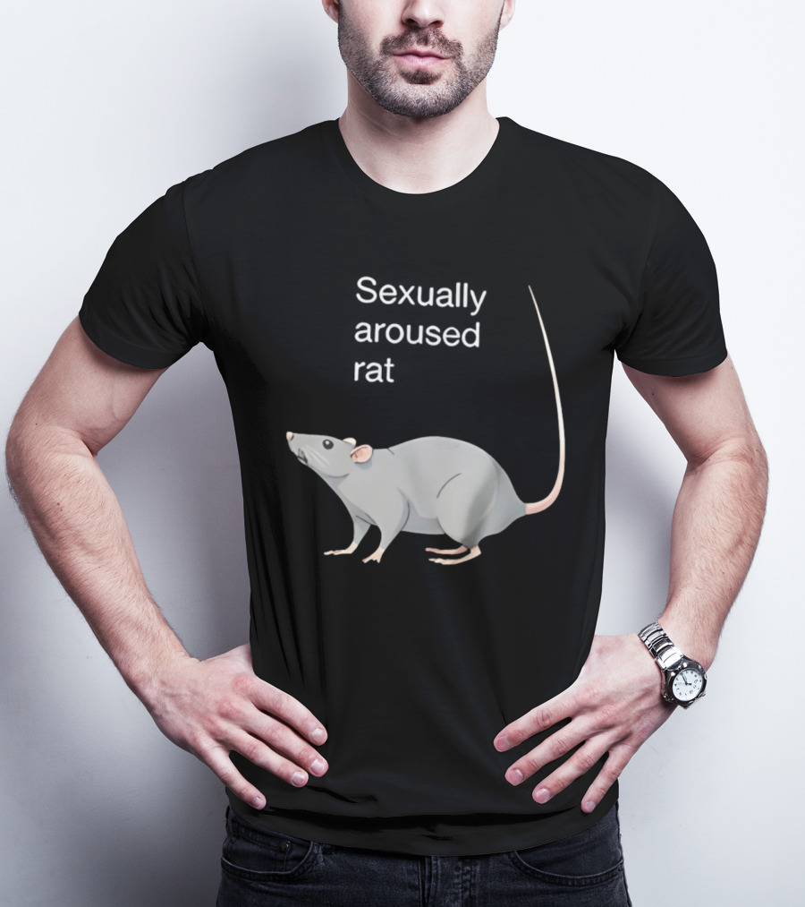 Sexually Aroused Rat Vintage Meme Humor T-Shirt
