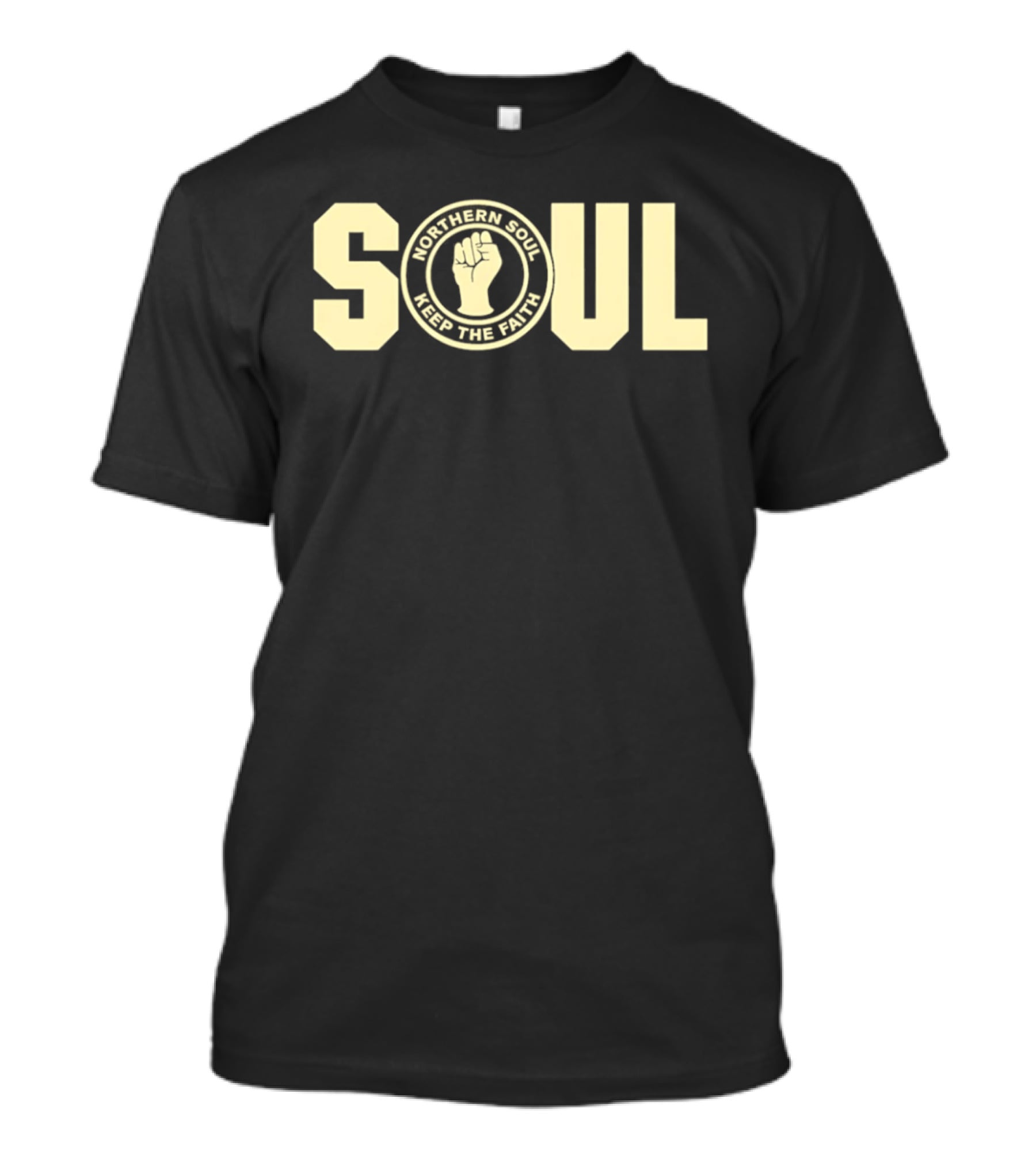 Northern Soul Keep The Faith Raised Fist Emblem Retro Style SOUL T-Shirt