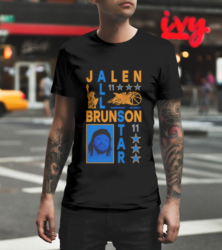 Jalen Brunson 11 NY Knicks All Star Basketball Stars T-Shirt