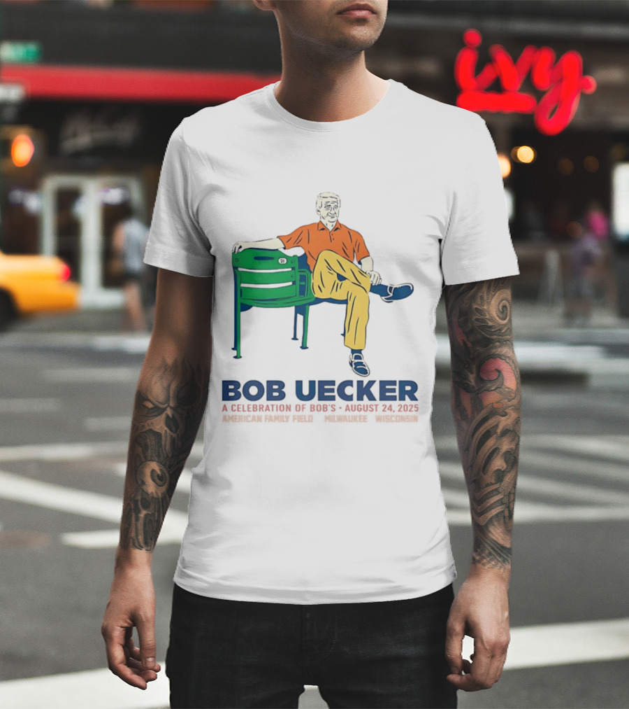 Bob Uecker A Celebration Of Bob's Life August 24 2023 Milwaukee Baseball Chair 21 T-Shirt