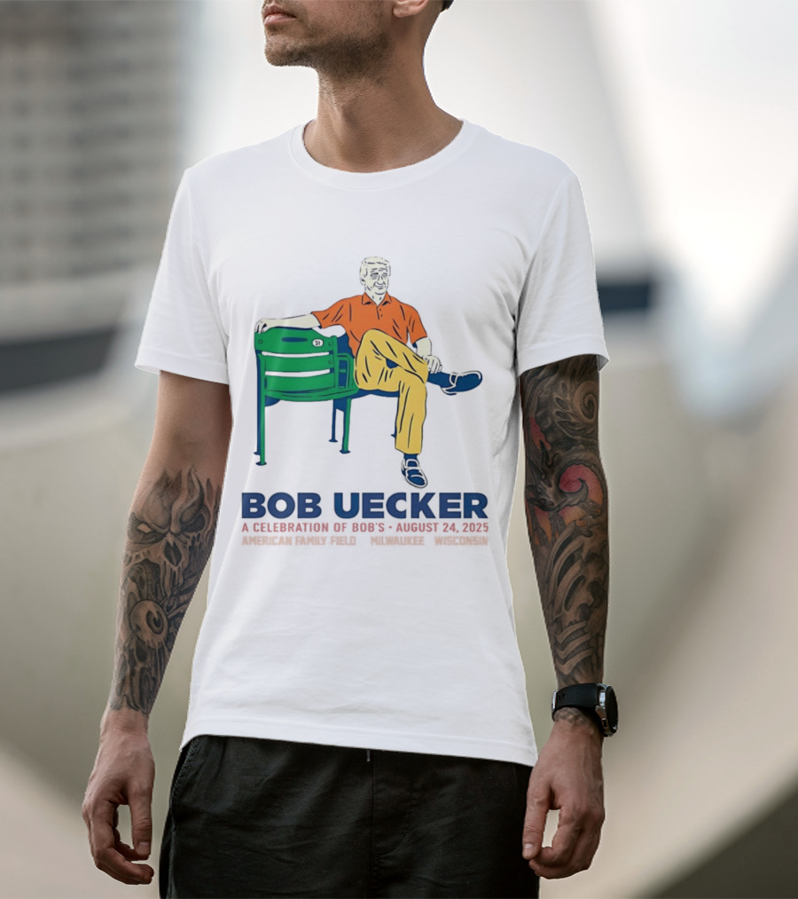 Bob Uecker A Celebration Of Bob's Life August 24 2023 Milwaukee Baseball Chair 21 T-Shirt