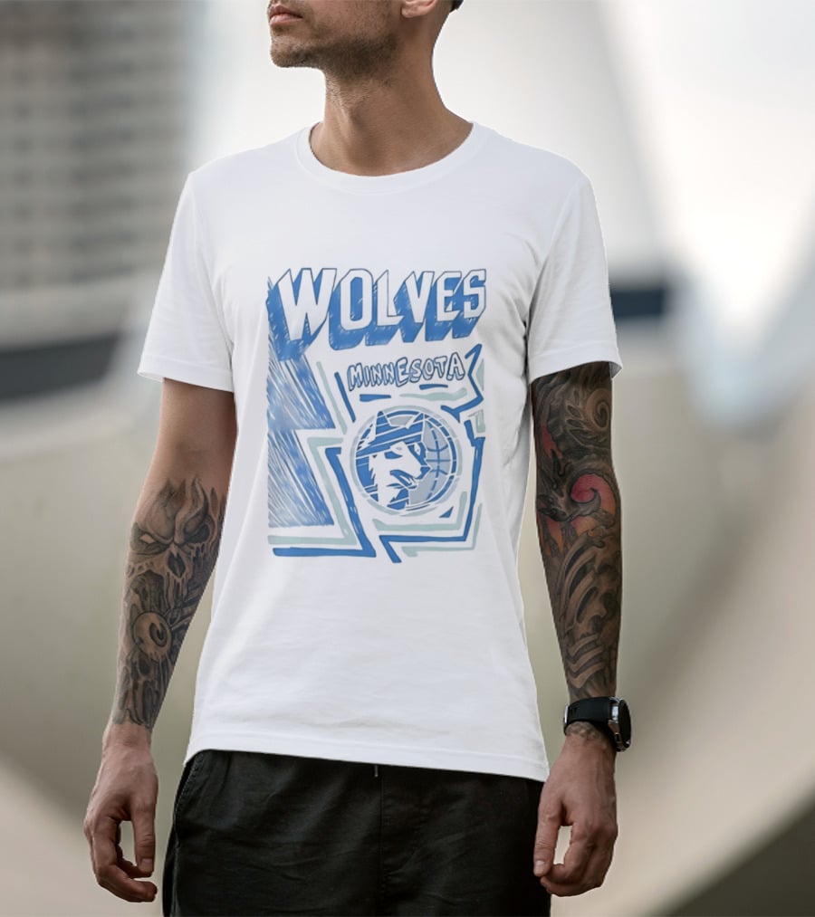 Mitchell Ness Wolves Minnesota Timberwolves Blue T-Shirt