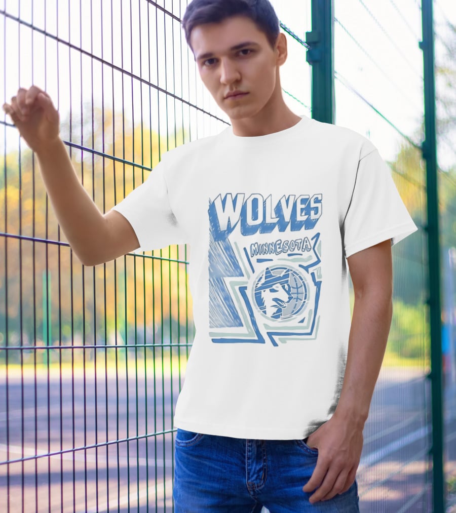 Mitchell Ness Wolves Minnesota Timberwolves Blue T-Shirt
