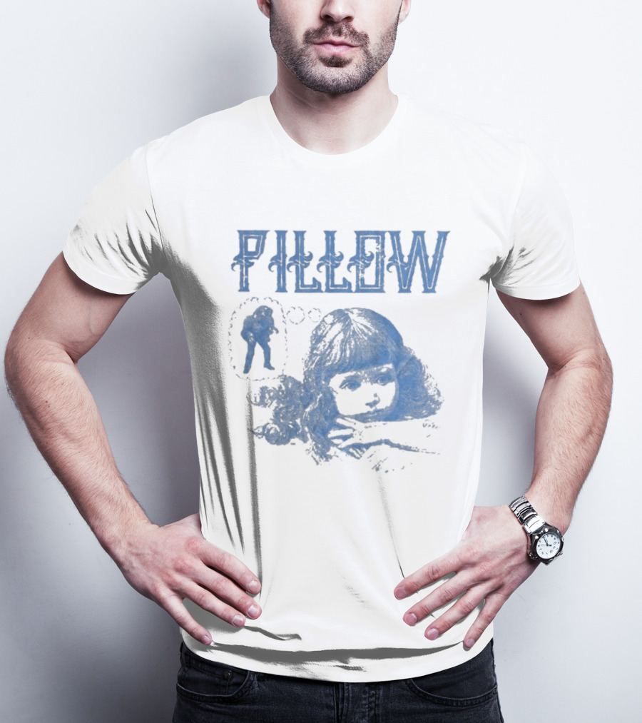 Pillow Papa Sleeping Man Vintage Blue T-Shirt
