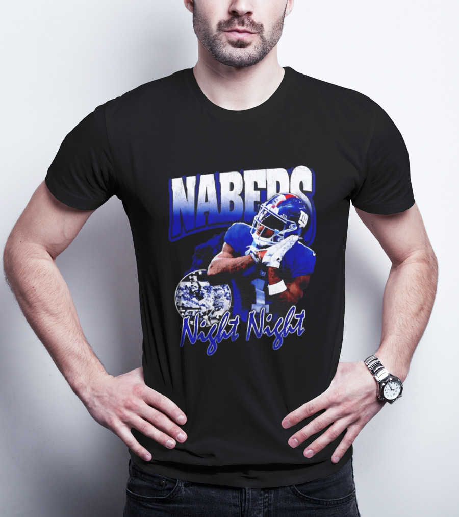 Nabers Night Night Football New York Giants T-Shirt