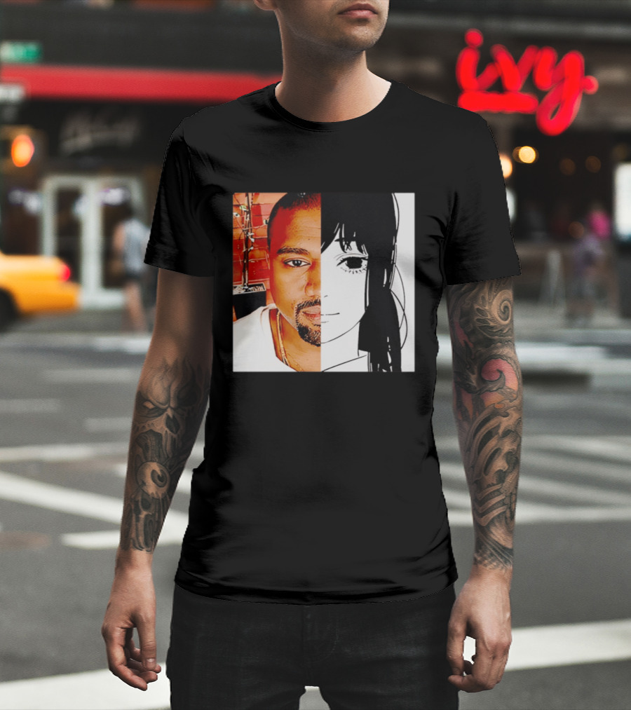 Chainsaw Man Asa Mitaka Kanye West YeAsa Split Face T-Shirt