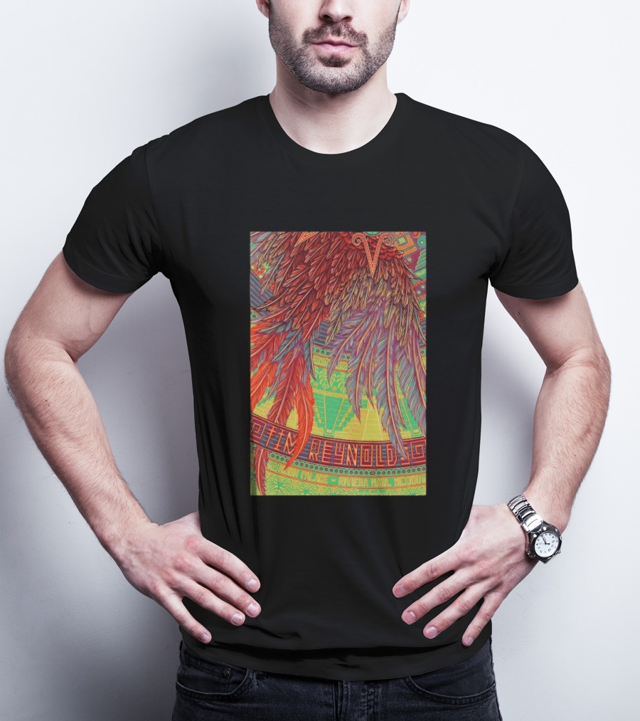 Dave Matthews Band 2026 Mexico Tim Reynolds Vibrant Feather T-Shirt