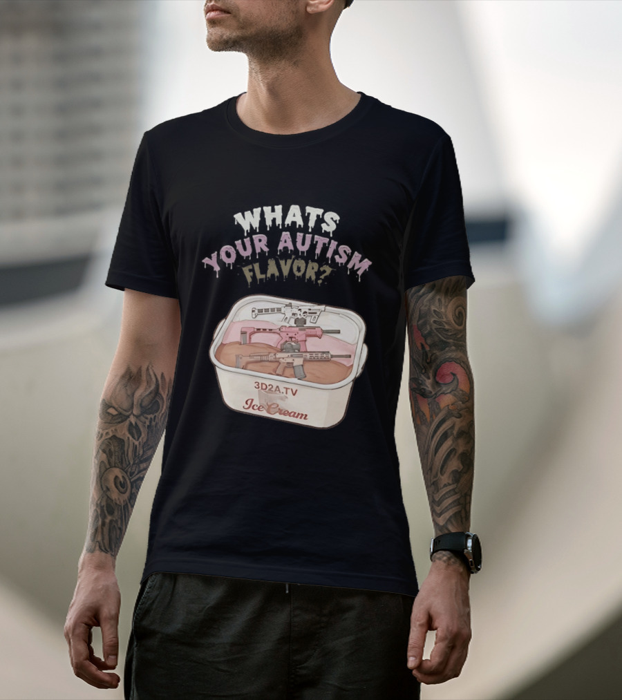 3D2A.TV Ice Cream Whats Your Autism Flavor T-Shirt