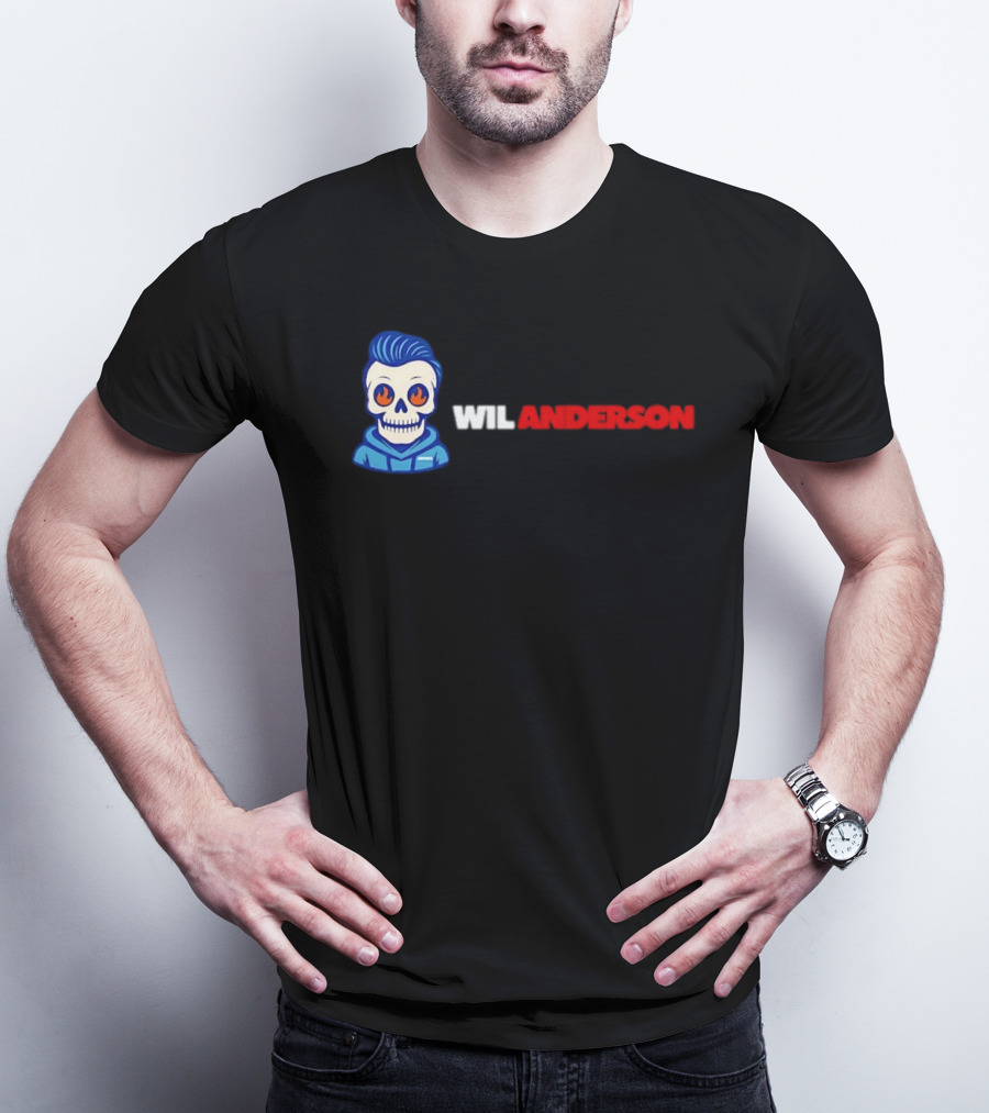 Wil Anderson Blue Haired Skeleton T-Shirt