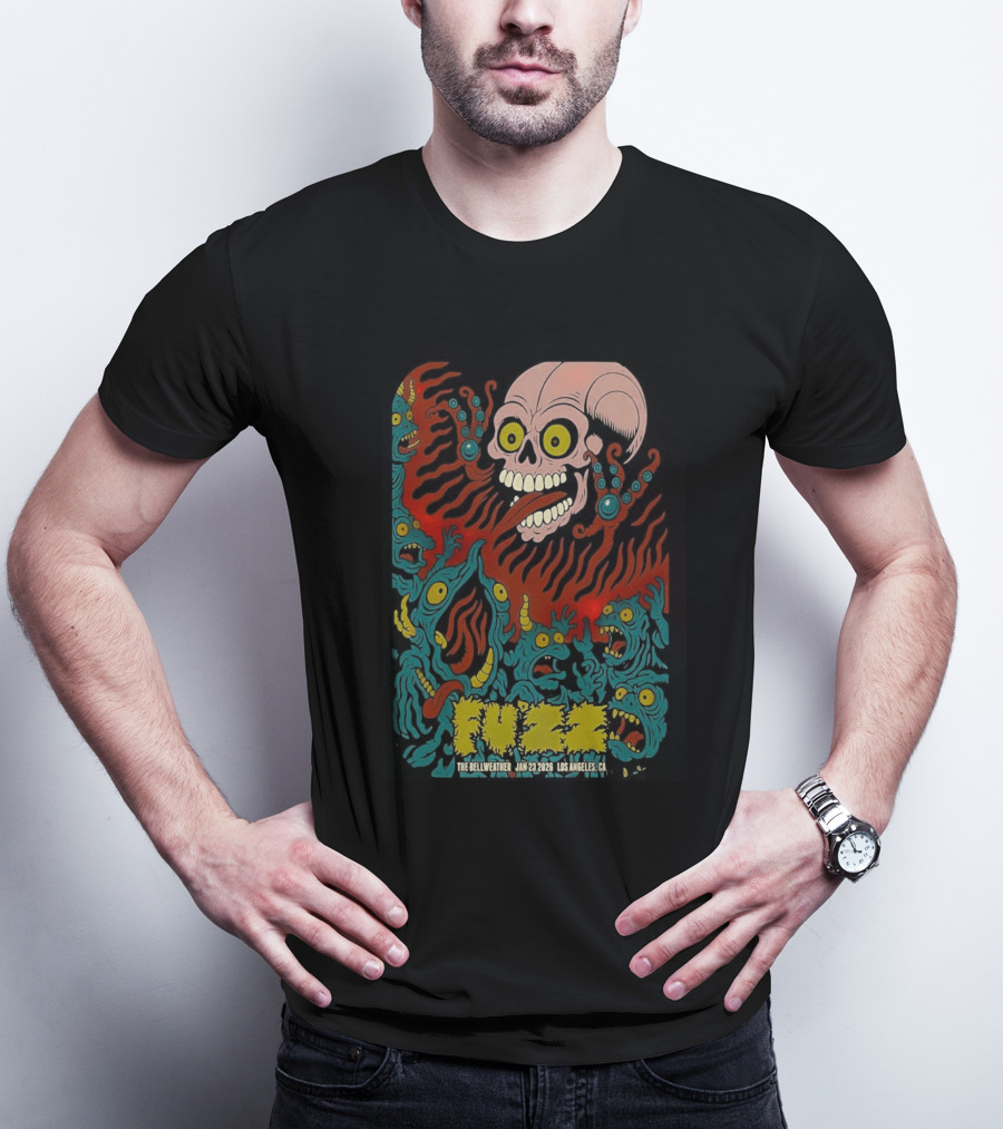 Fuzz Tour Skull Monster Art Los Angeles CA Jan 23 2026 T-Shirt