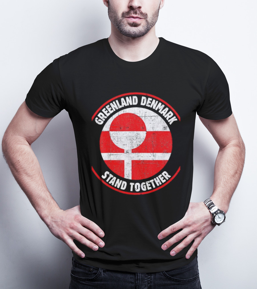 Greenland Denmark Stand Together United Flag T-Shirt