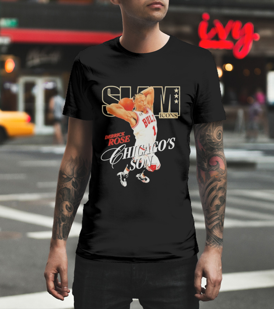 Slam Icons Derrick Rose Bulls Chicago's Son T-Shirt