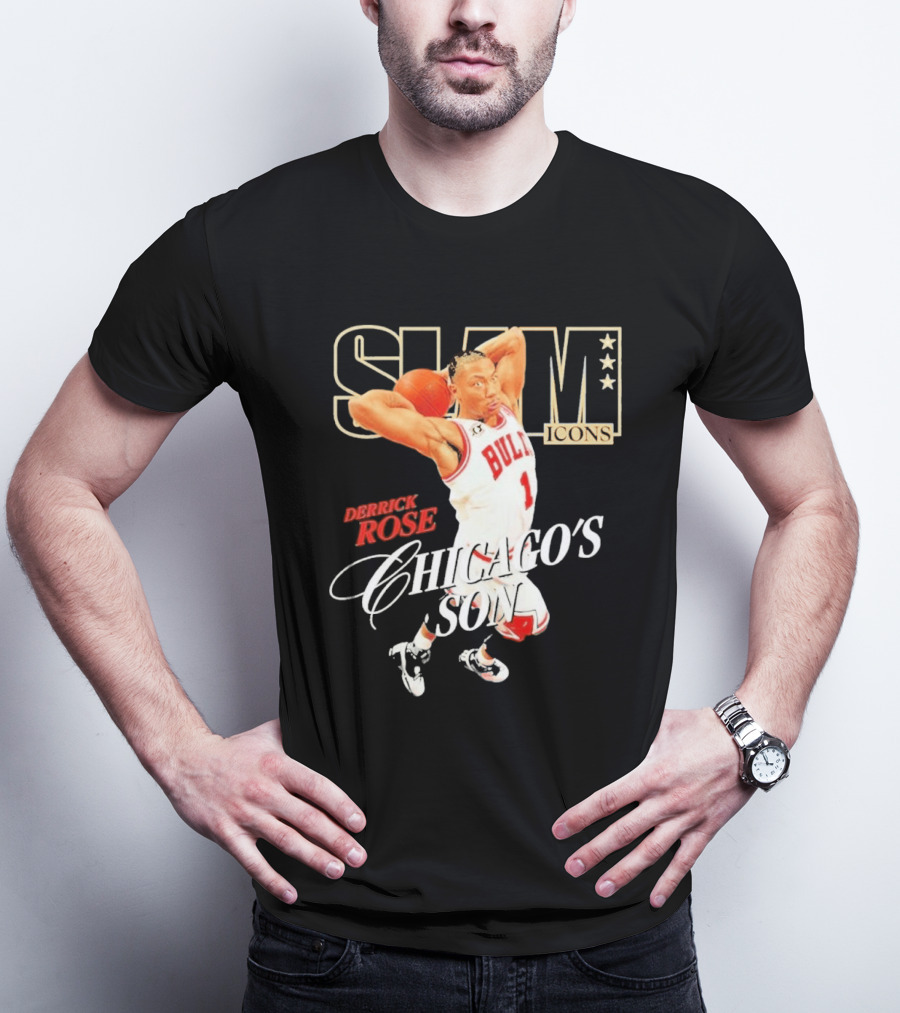 Slam Icons Derrick Rose Bulls Chicago's Son T-Shirt