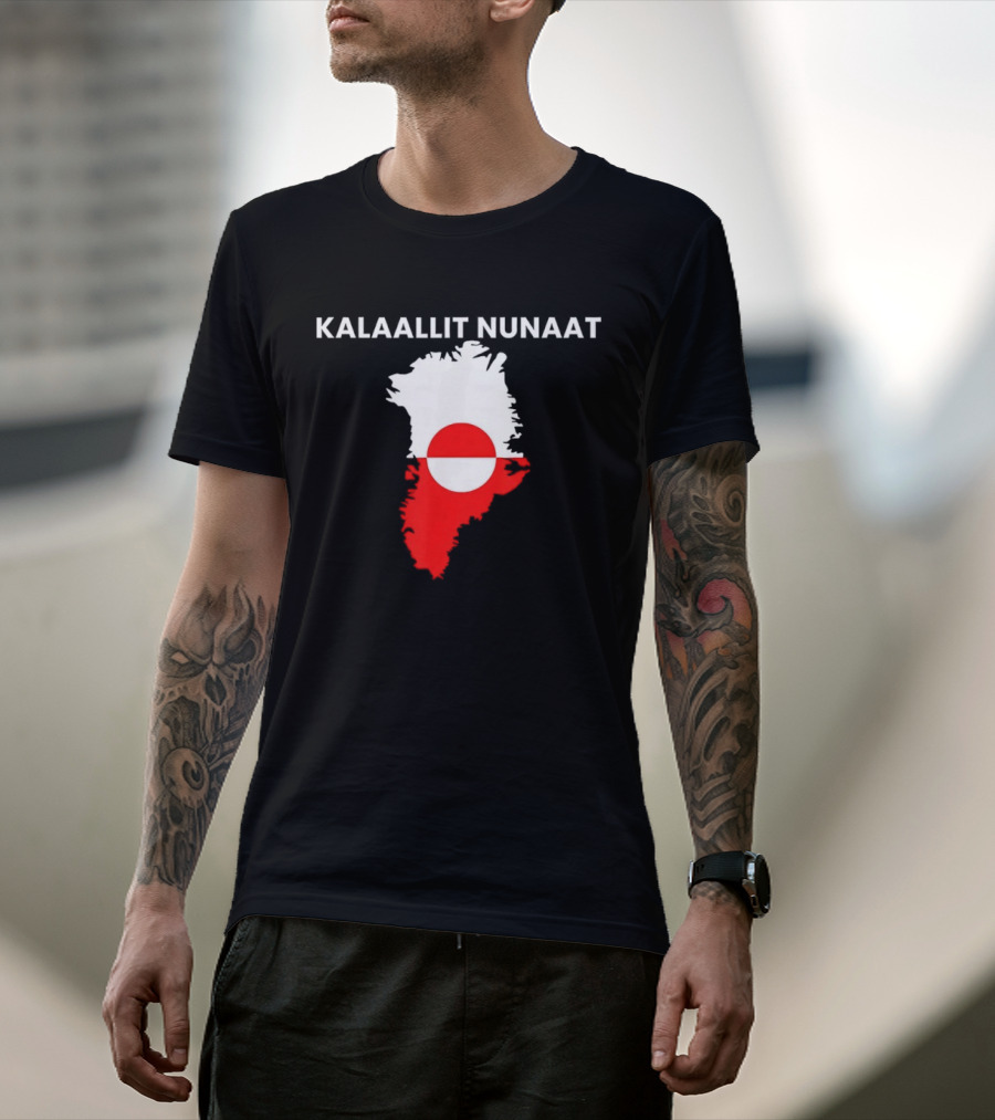 Kalaallit Nunaat Greenland Sovereignty National Flag Map T-Shirt