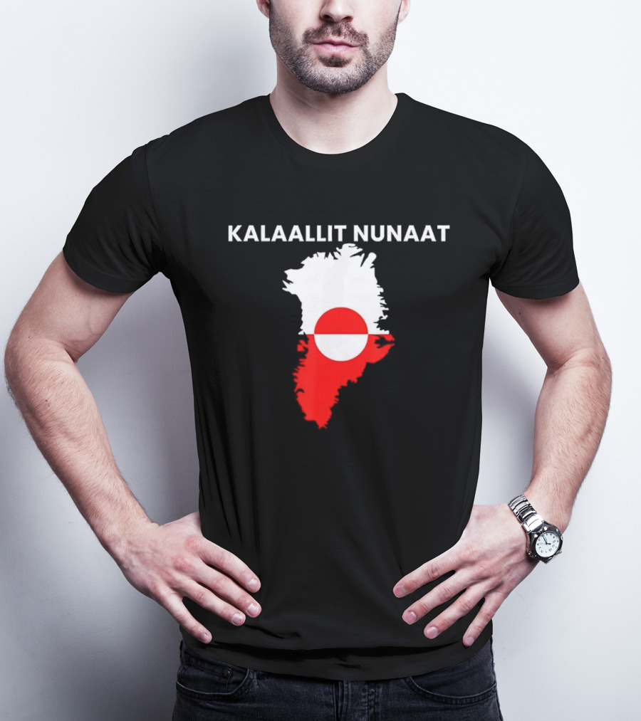 Kalaallit Nunaat Greenland Sovereignty National Flag Map T-Shirt