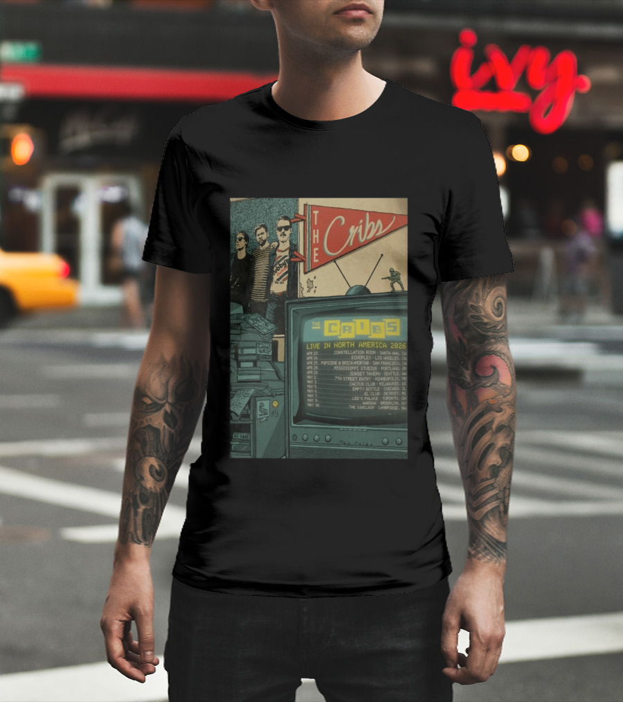 The Cribs Live In North America 2026 Tour Dates And Venue Locations T-Shirt