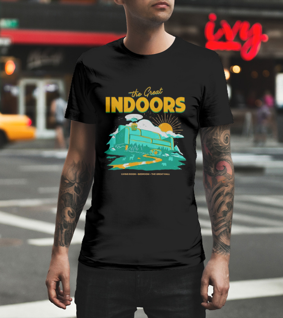 The Great Indoors Living Room Bedroom The Great Hall Couch Nature Sun T-Shirt