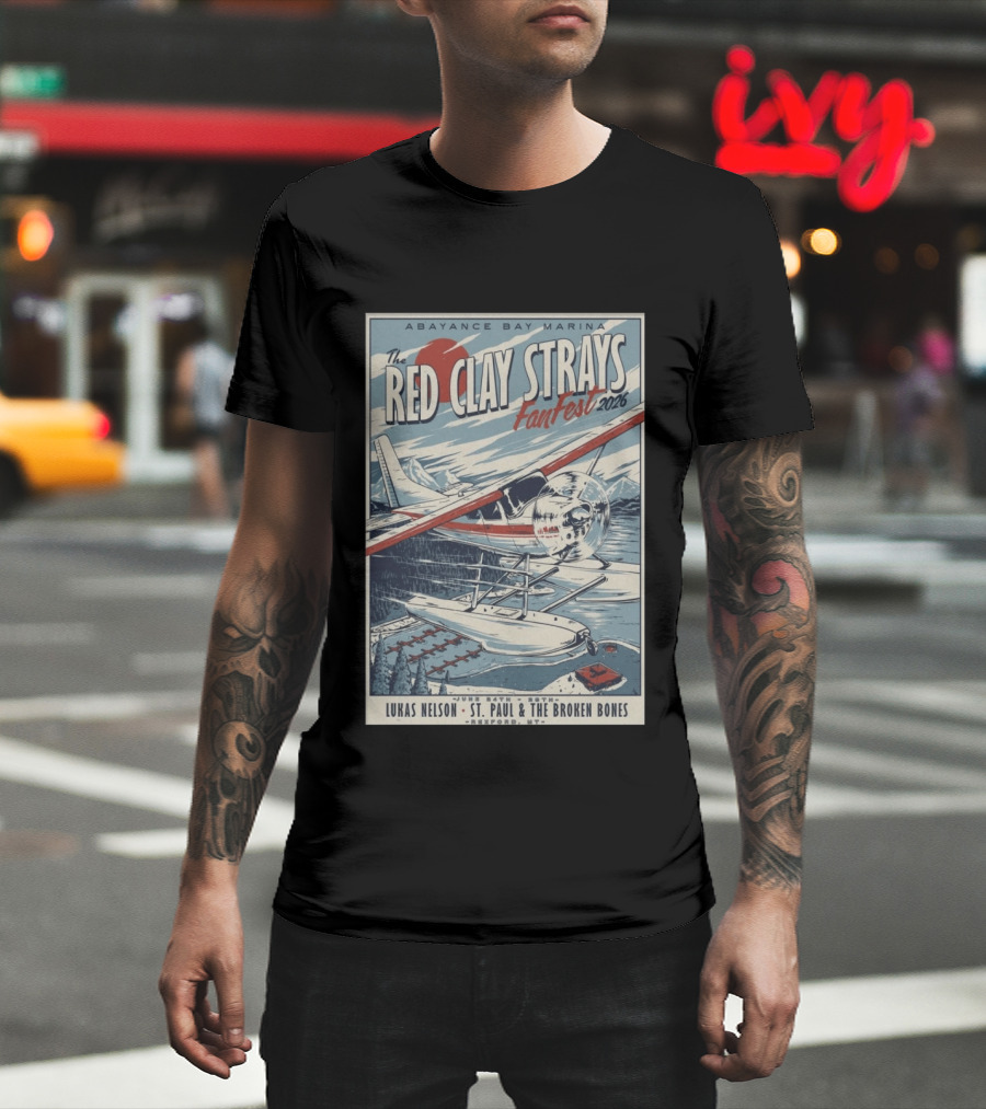 Abayance Bay Marina Red Clay Strays Fanfest 2026 Tour Rexford MT Lukas Nelson St. Paul And The Broken Bones T-Shirt