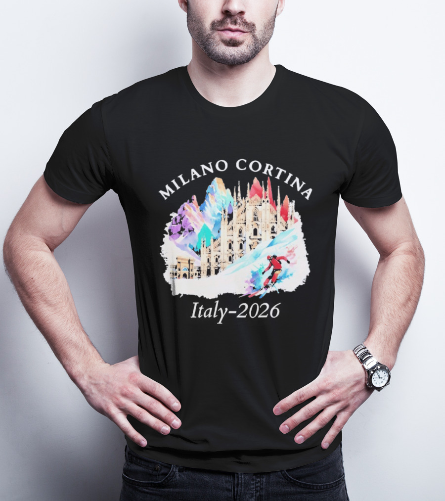 Milano Cortina Italy Winter 2026 Skiing Event T-Shirt