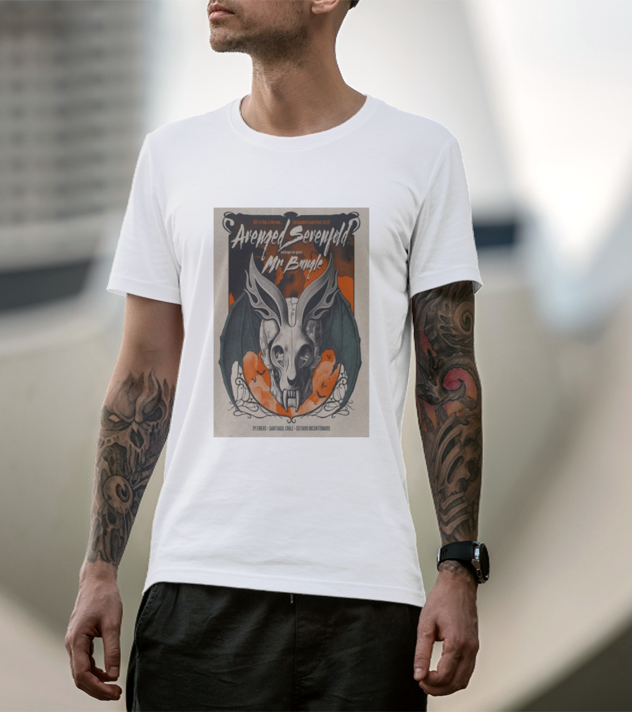 Avenged Sevenfold Life Is But A Dream Latin American Tour 2026 Santiago Chile Estadio Bicentenario 24 Enero Mr. Bungle T-Shirt