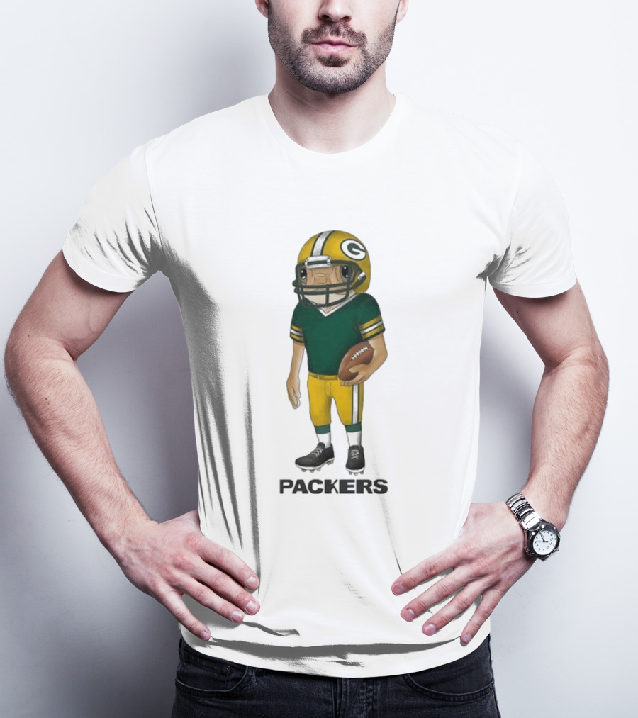 Bad Bunny Green Bay Packers Cartoon Helmet T-Shirt