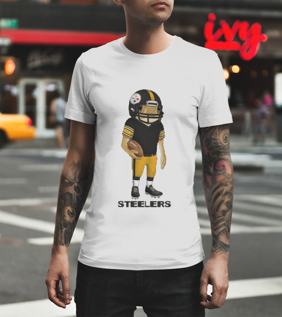 Pittsburgh Steelers Bad Bunny Style Football Player Helmet T-Shirt