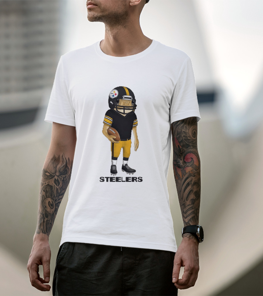 Pittsburgh Steelers Bad Bunny Style Football Player Helmet T-Shirt