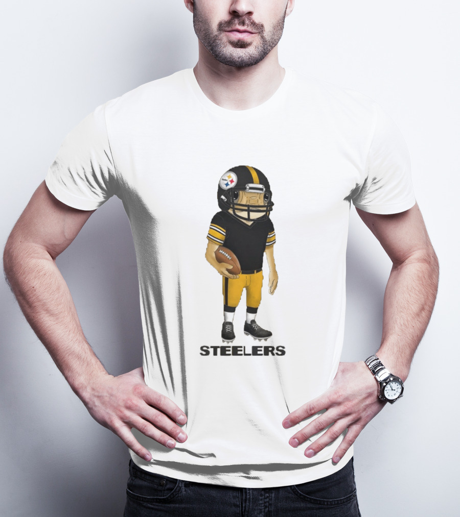 Pittsburgh Steelers Bad Bunny Style Football Player Helmet T-Shirt